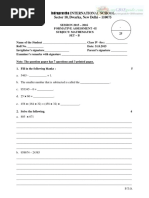 Cbse Class 1 Maths Question Paper FA 1 | PDF