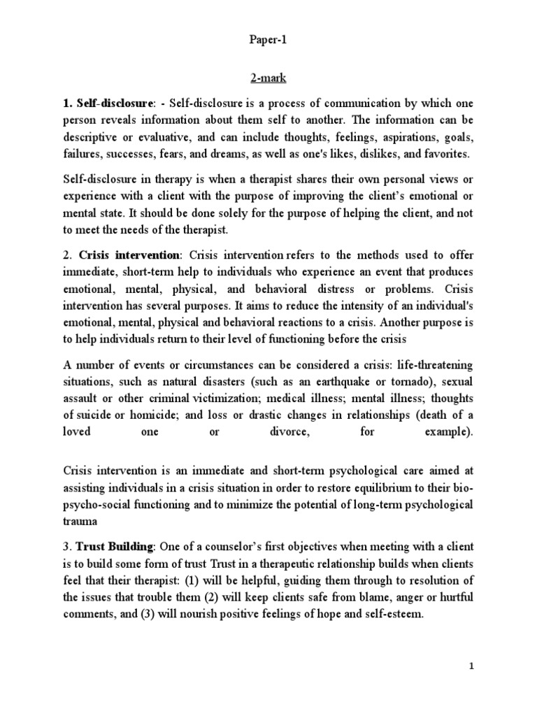 Self-Disclosure: - Self-Disclosure Is A Process of Communication by ...
