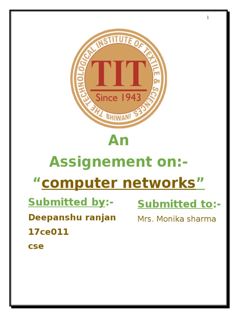 Computer Network Assignement | PDF | Firewall (Computing) | Quality Of Service