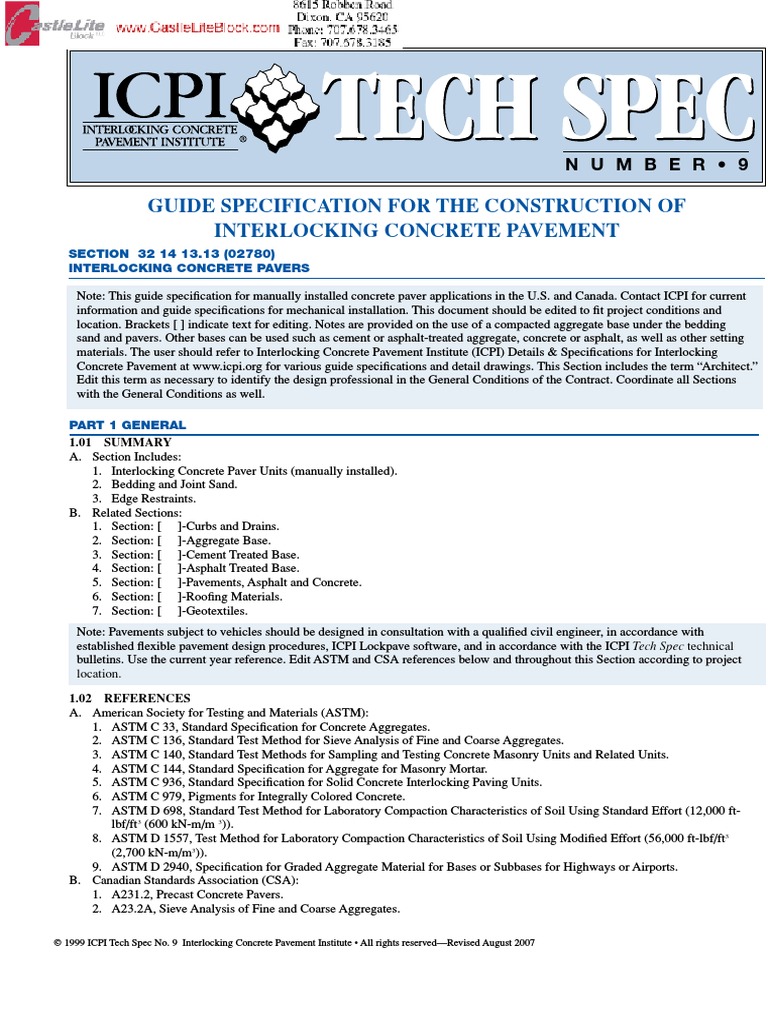 Guide Specification For The Construction of Interlocking Concrete ...
