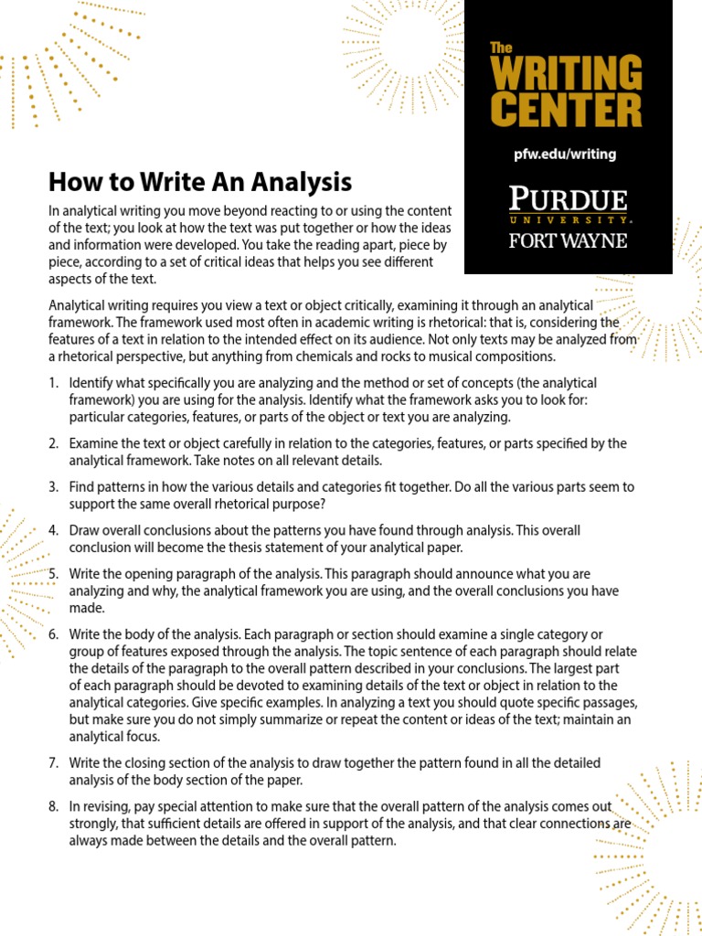 How To Write An Analysis | PDF | Rhetoric | Paragraph