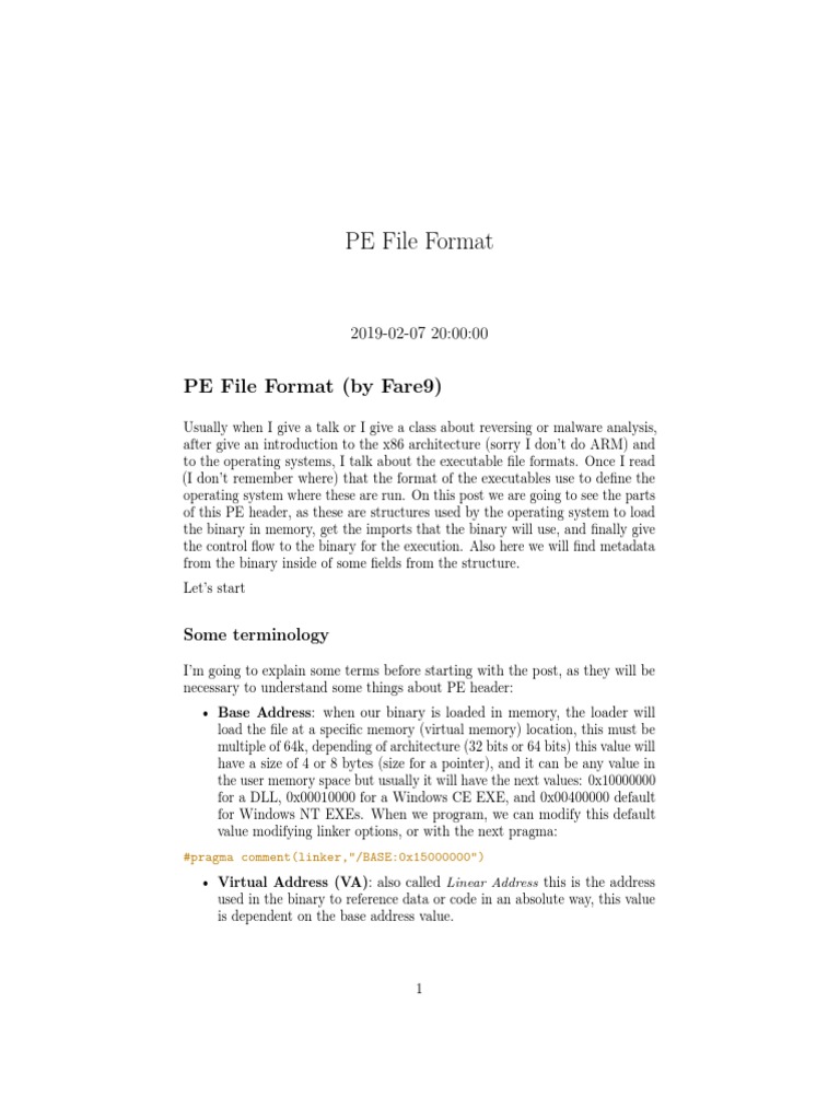 PE File Format (By Fare9) | PDF | System Software | Digital Technology