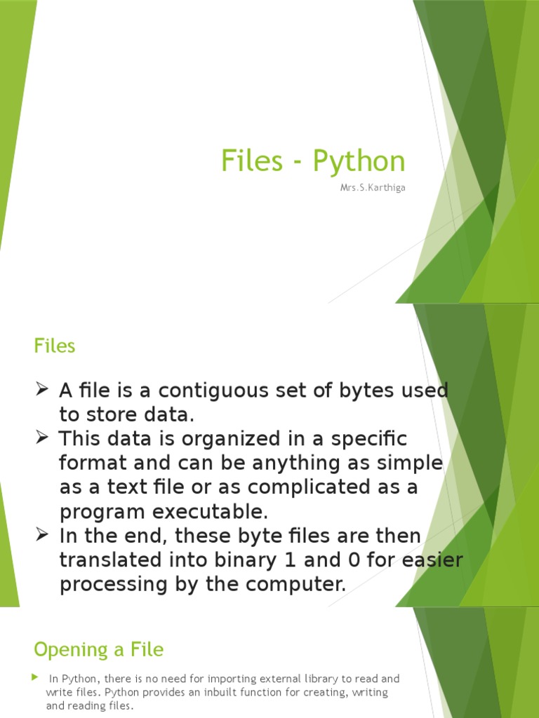 Files in Python | PDF | Text File | Computer File