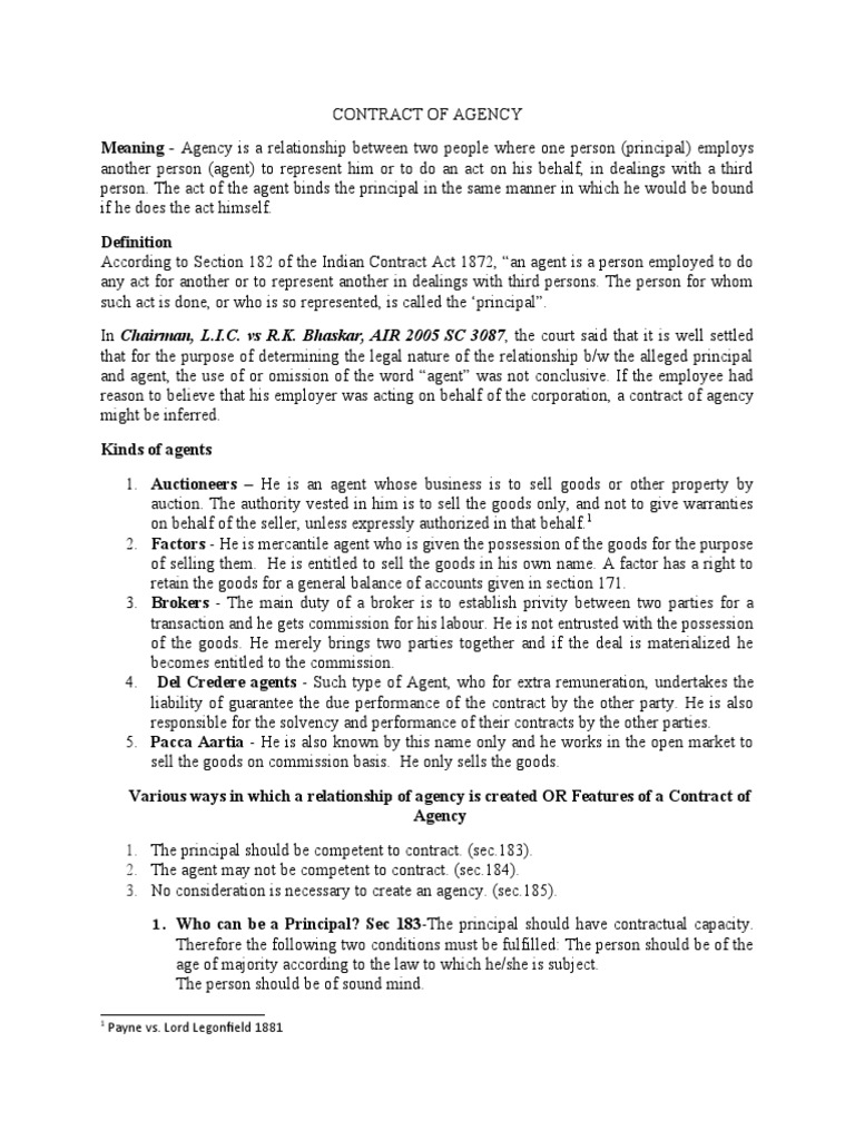 Agency And Ratification Pdf Law Of Agency Ratification