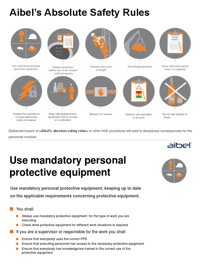Aibel's Absolute Safety Rules | PDF | Substance Abuse | Risk