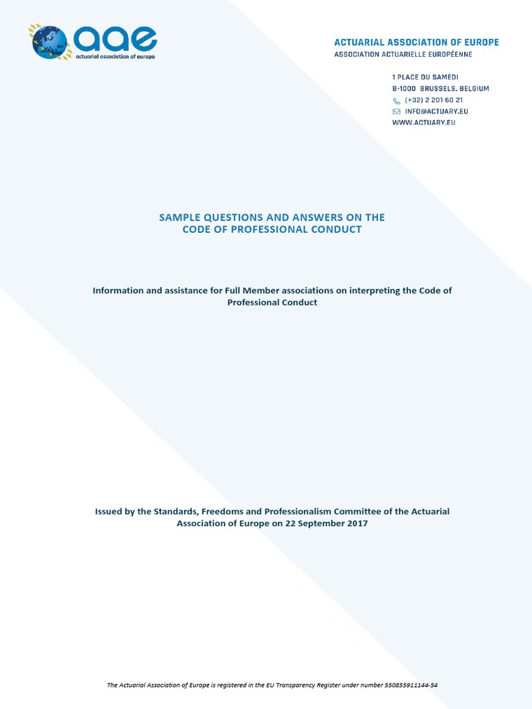 Sample Questions and Answers On The Code of Professional Conduct | PDF ...