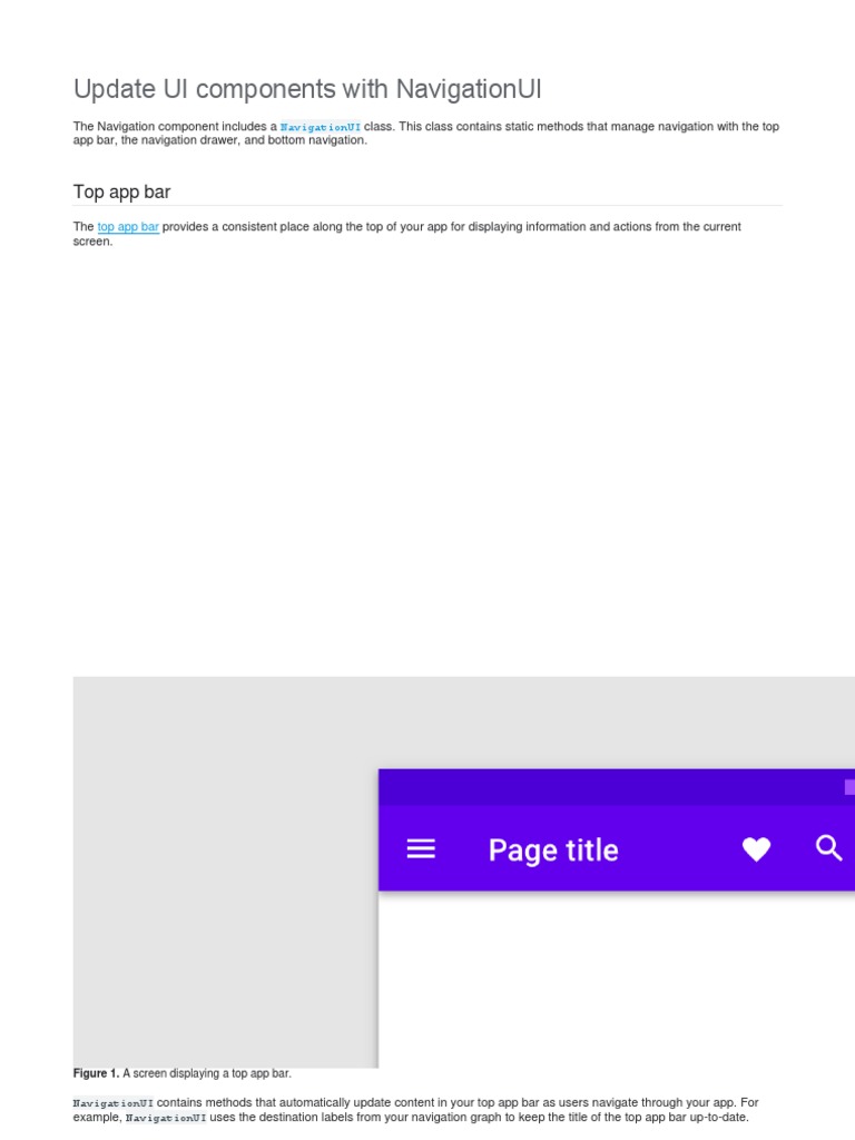 Update UI Components With NavigationUI | PDF | User Interface | Mobile App