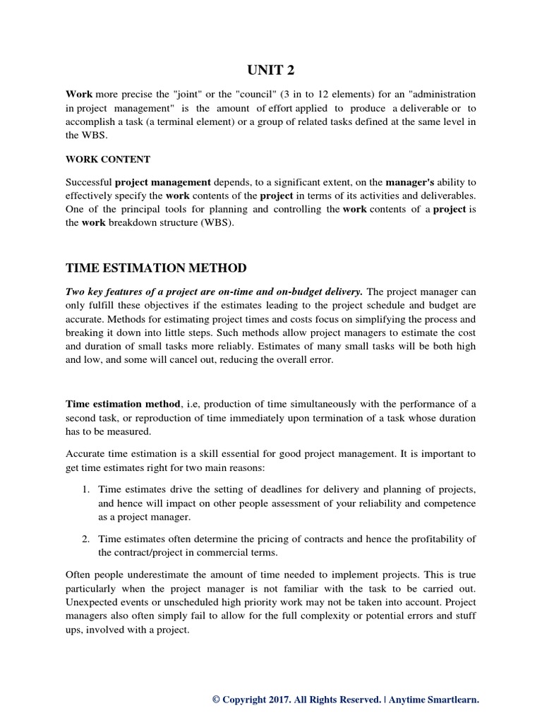 Project Management Unit 2 PDF | PDF | Project Management | Risk Management