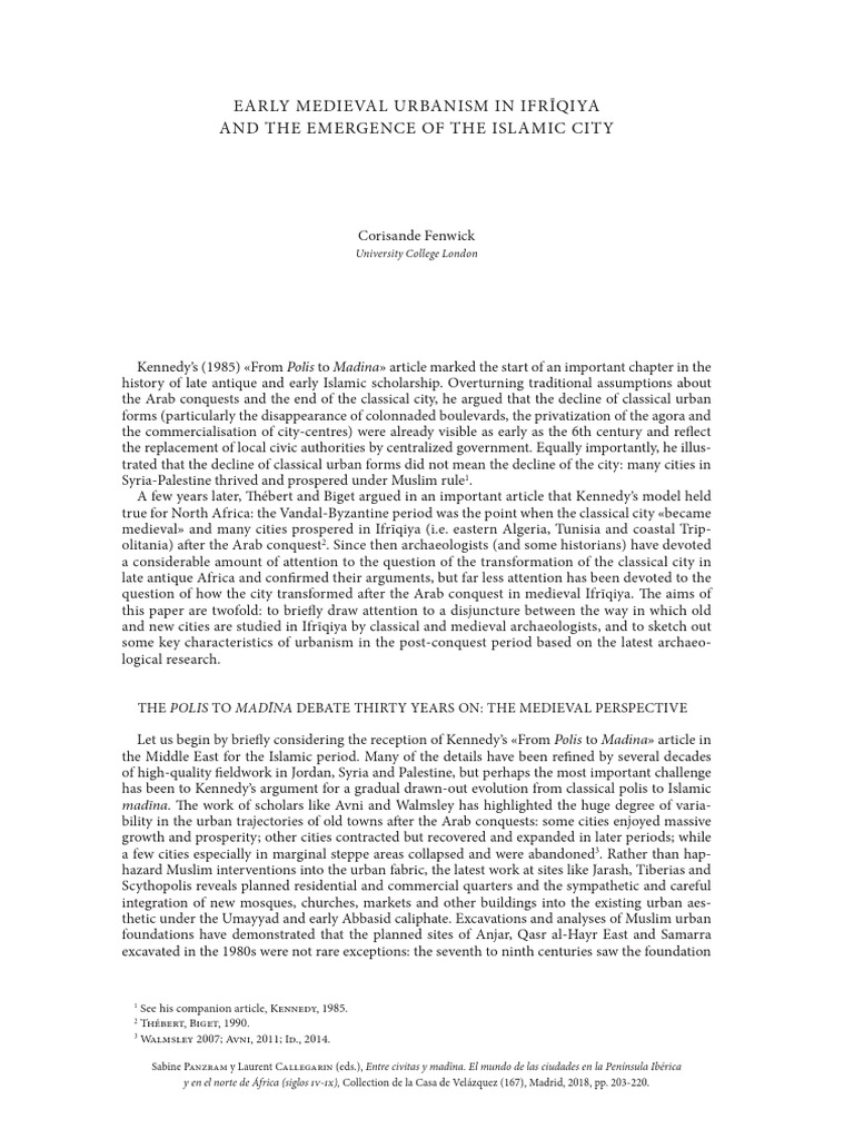 Early Medieval Urbanism in Ifriqiya and | PDF | Tunisia | Mosque