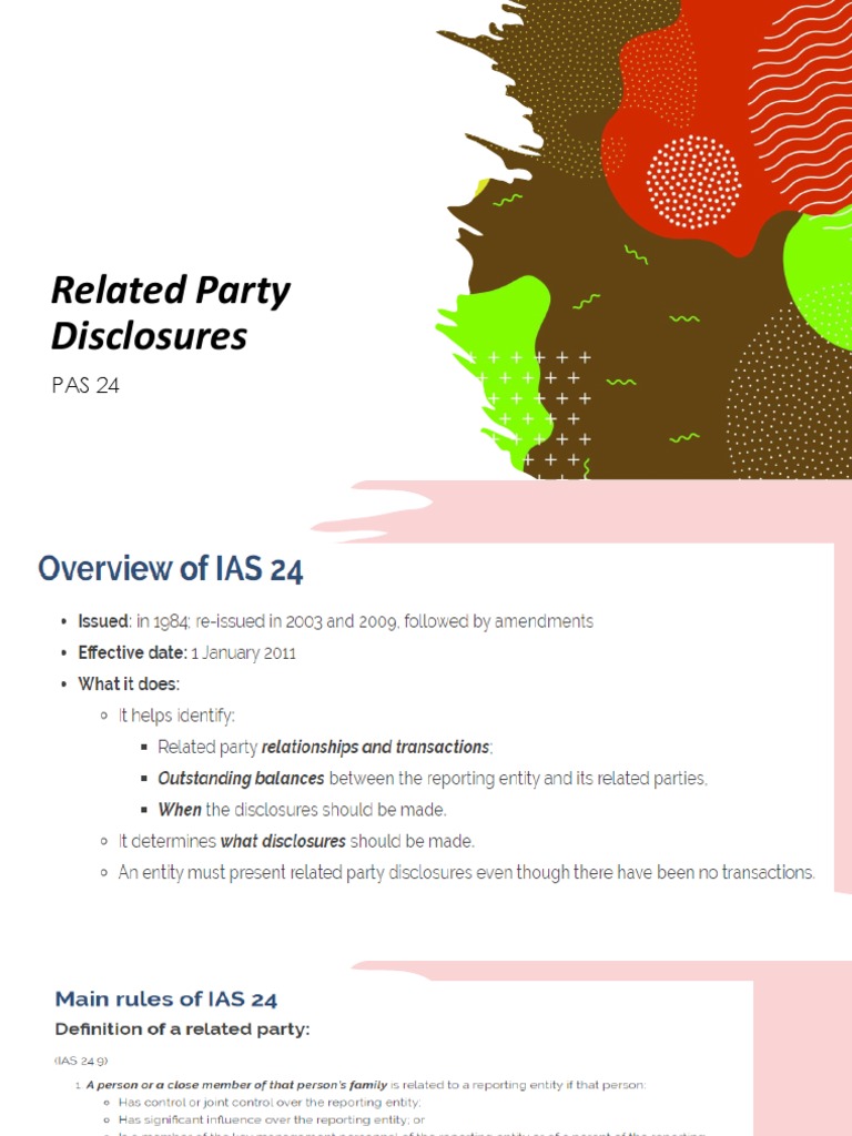 PAS 24 Related Party Disclosures PDF | PDF