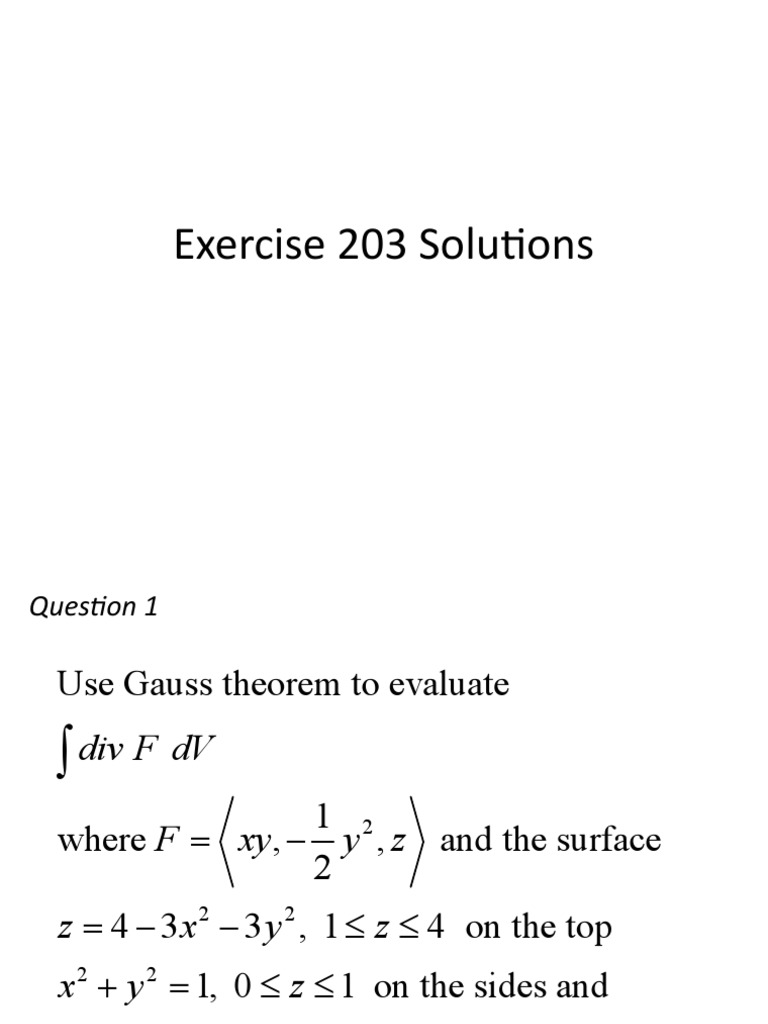 Exercise 203 Solution Pdf Mathematical Relations Equations