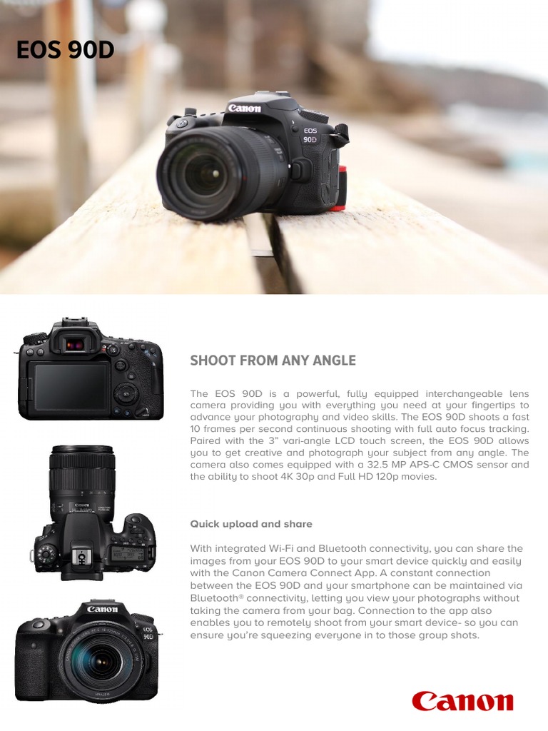 EOS 90D Tech Sheet | PDF | Autofocus | Live Preview