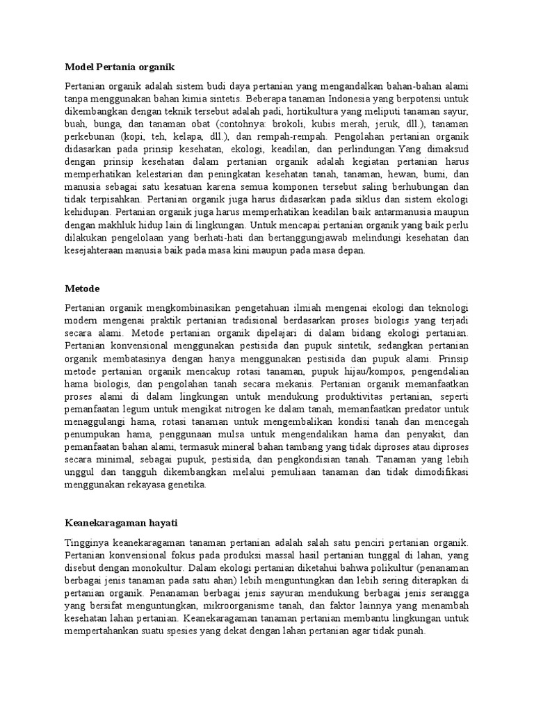 Model Pertania Organik Tugas PIP | PDF | Teknologi & Rekayasa