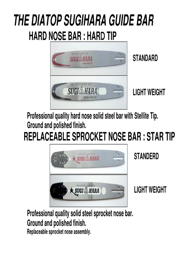 The Diatop Sugihara Guide Bar: Hard Nose Bar: Har Tip | PDF | Farming ...
