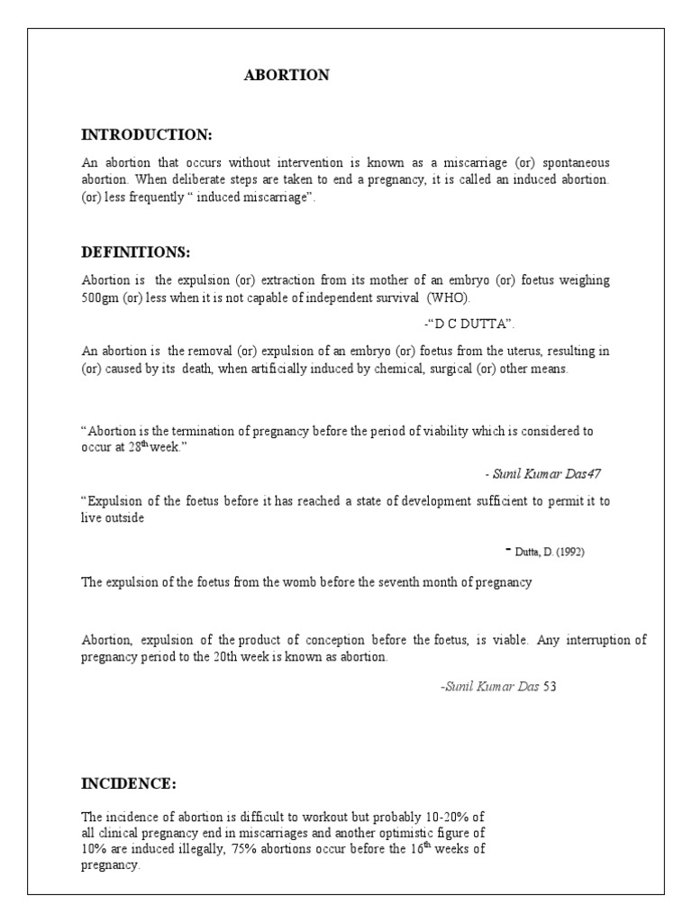 Seminor Topic Abortion | PDF | Miscarriage | Abortion