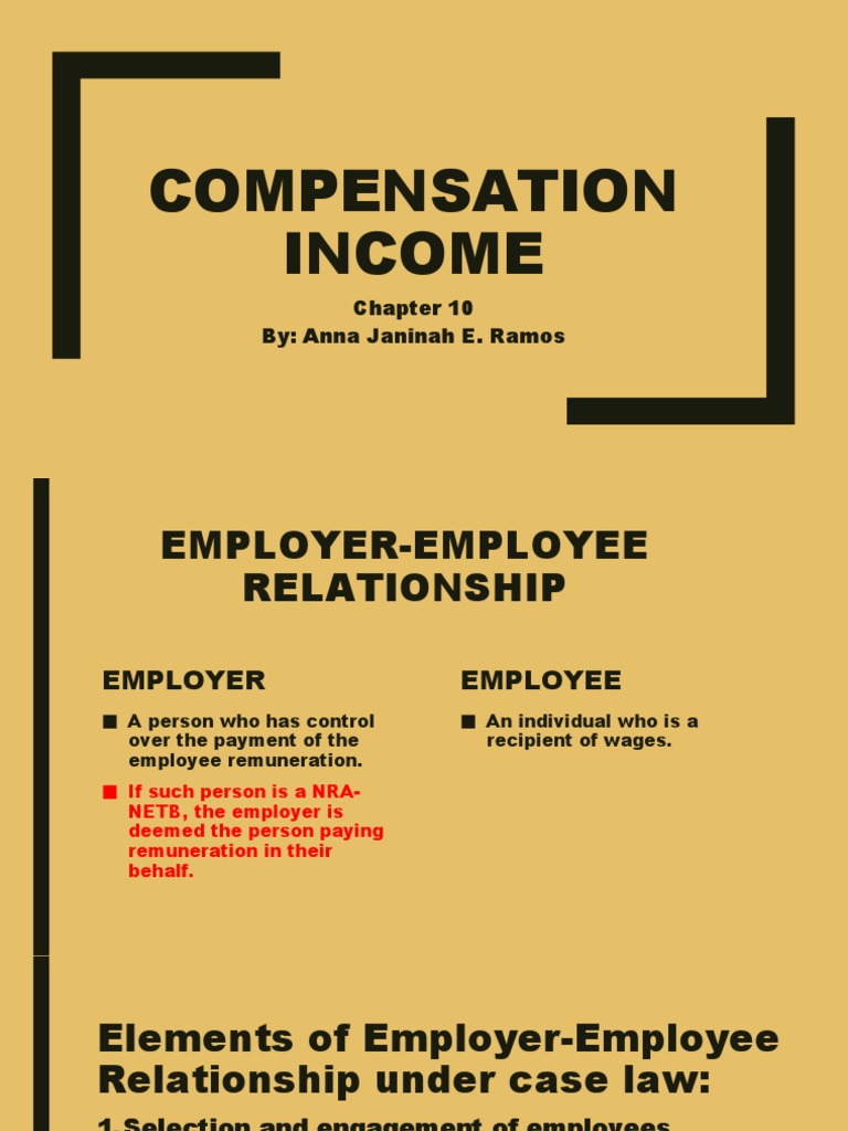 Chapter 10 Compensation Income | PDF | Payroll Tax | Withholding Tax