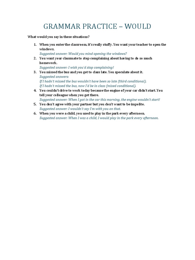 Would Practice | PDF