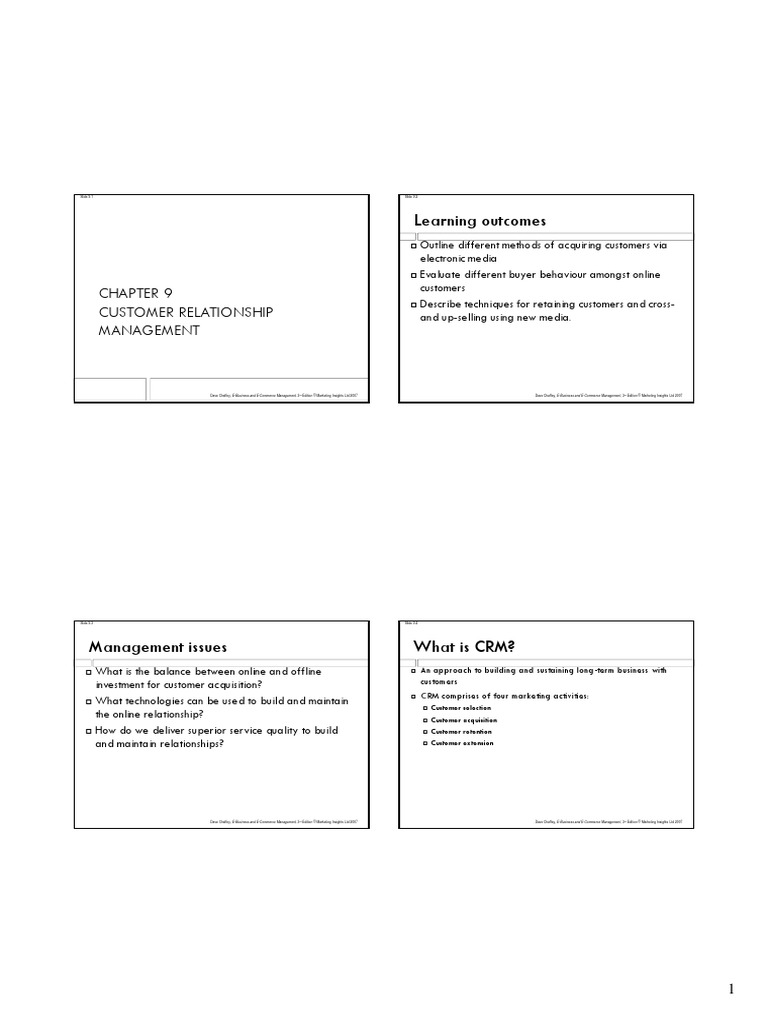CH09 - ECRM Handouts | PDF | Customer Relationship Management | E Commerce