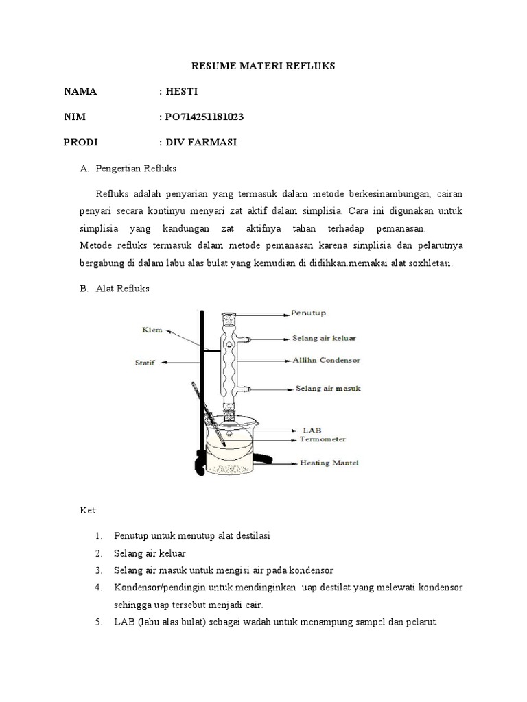 Resume Materi Refluks | PDF