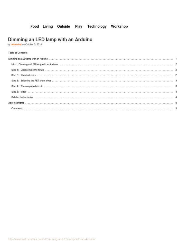 Arduino LED Lamp Dimming Guide | PDF | Electrodynamics | Architectural ...