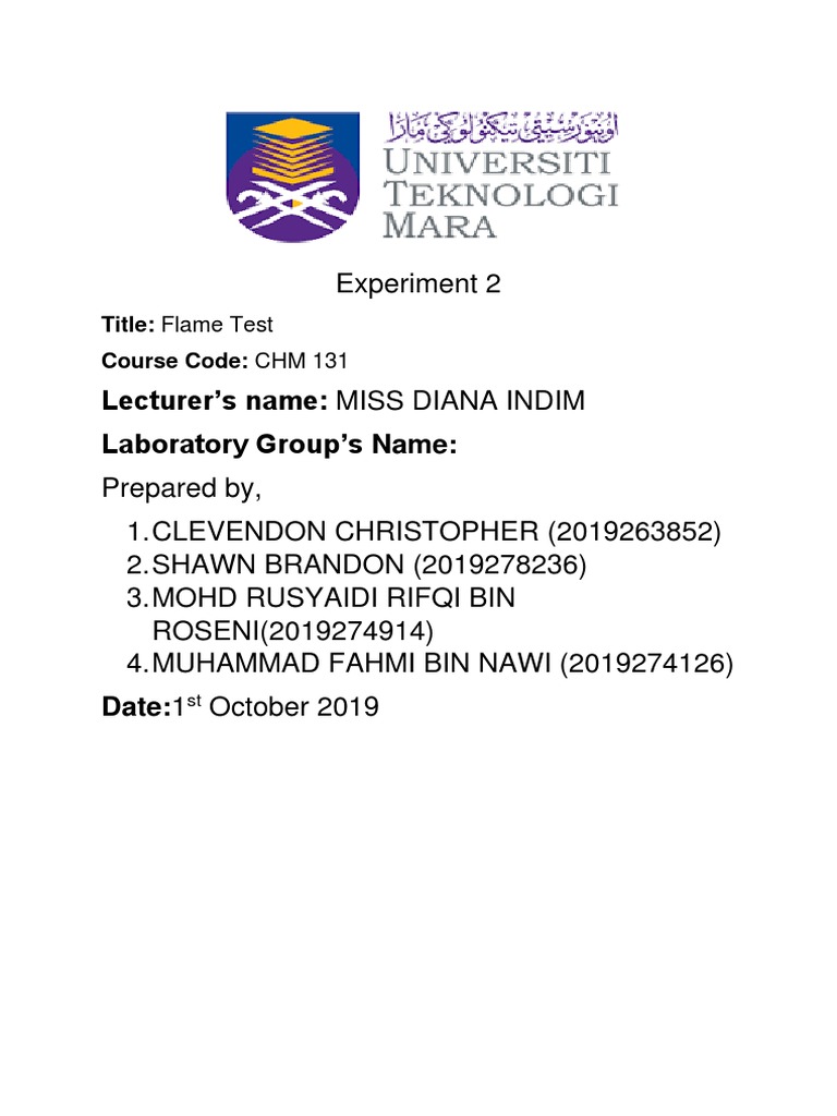 Experiment 2 Chemistry | PDF | Emission Spectrum | Chloride