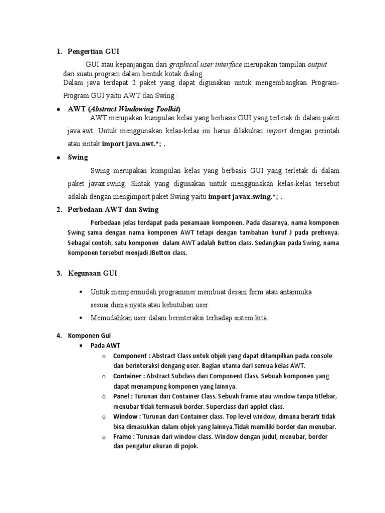 Pengertian GUI | PDF