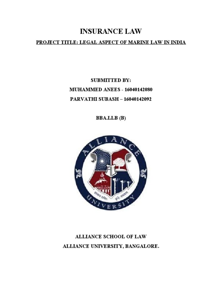 Marine Insurance Law | PDF | Insurance | Subrogation