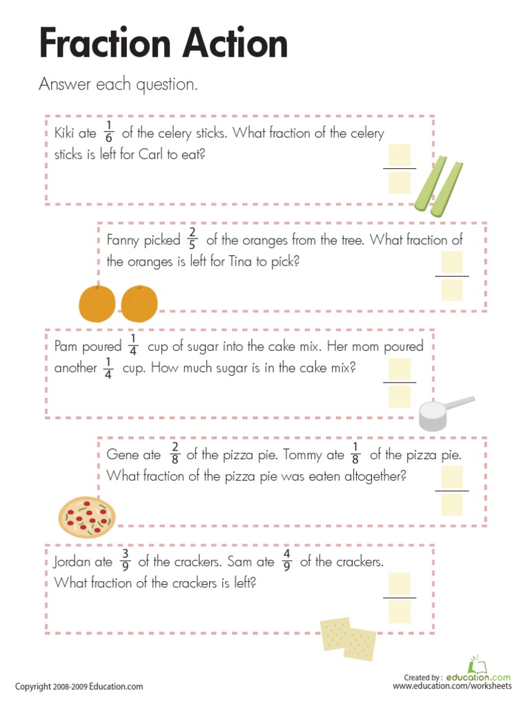 Fraction Action: Answer Each Question | PDF