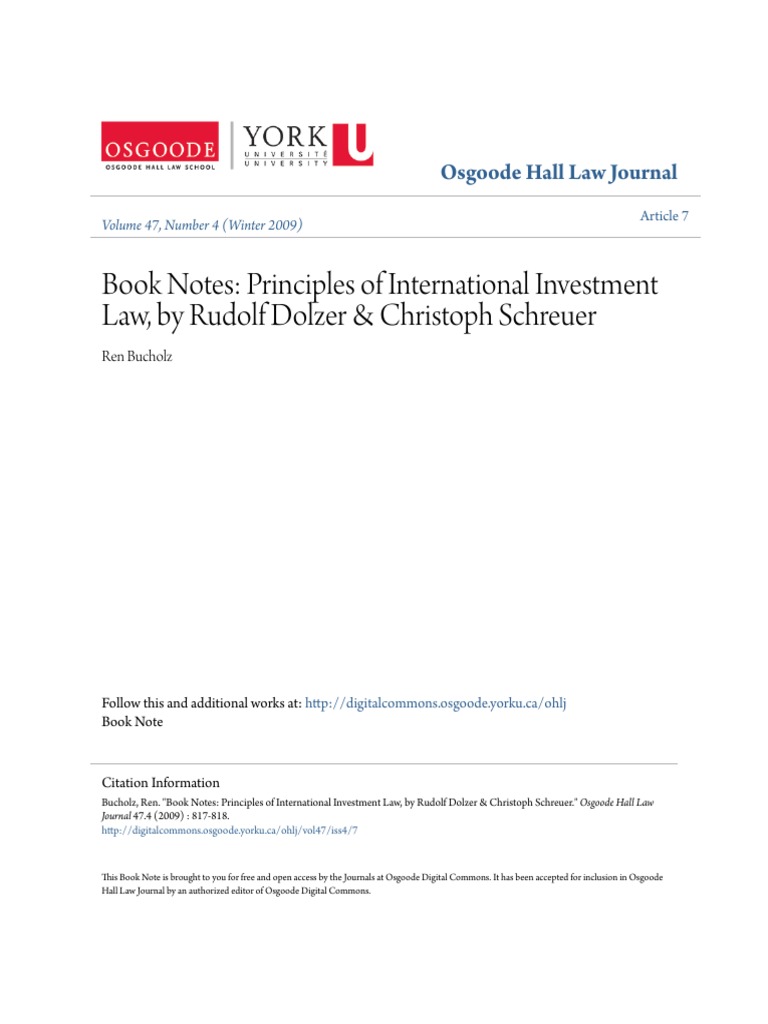 Principles of International Investment Law | PDF | Treaty | Justice