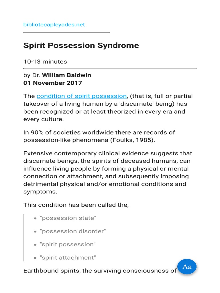 Understanding Spirit Possession Symptoms | PDF | Free Will | Attachment ...