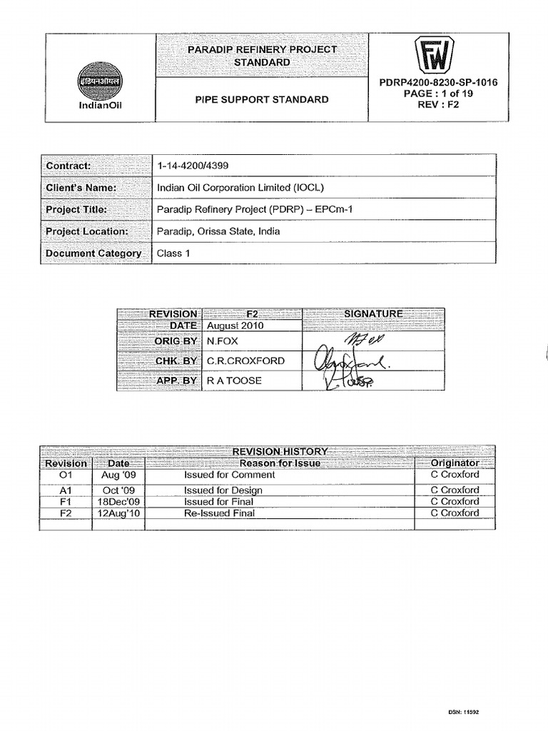 FW Pipe Support Drawings | PDF | Pipe (Fluid Conveyance ...