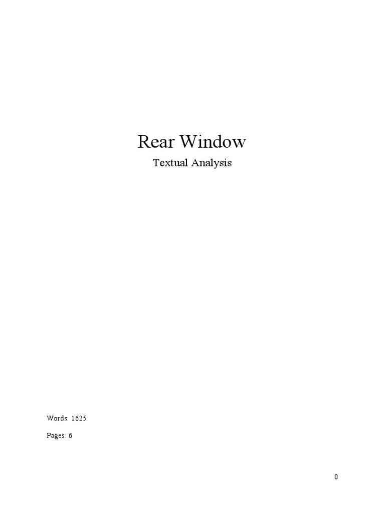 Rear Window Textual Analysis | PDF