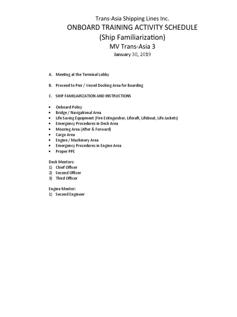 Ship Familiarization 2019 Pdf