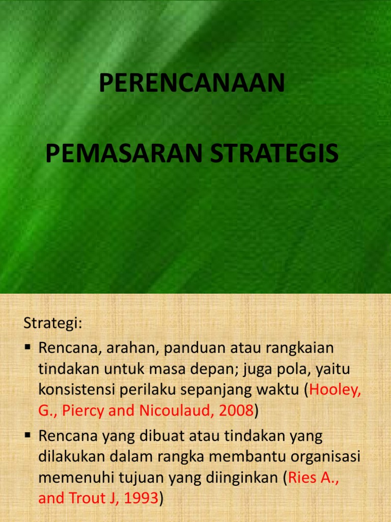 RENCANA PEMASARAN STRATEGIS | PDF