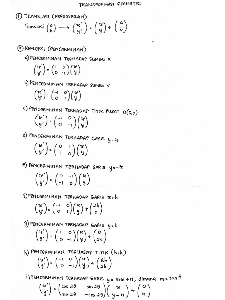 Rumus Transformasi Geometri | PDF