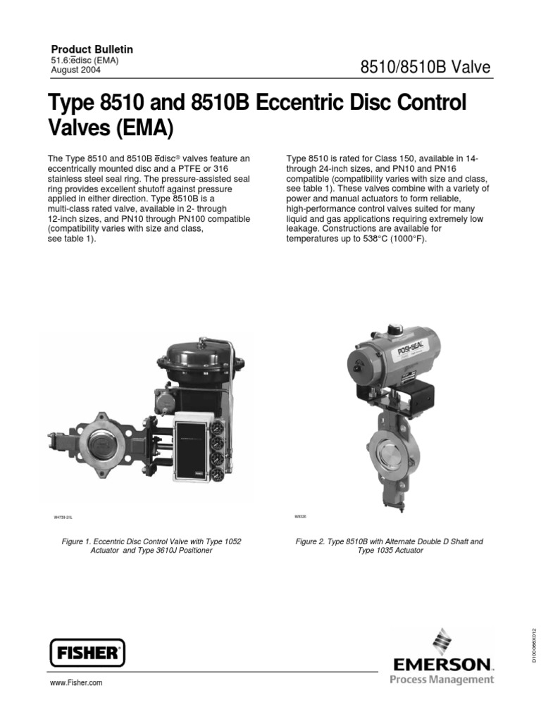 Type 8510 and 8510B Eccentric Disc Control Valves (EMA) | PDF | Valve ...