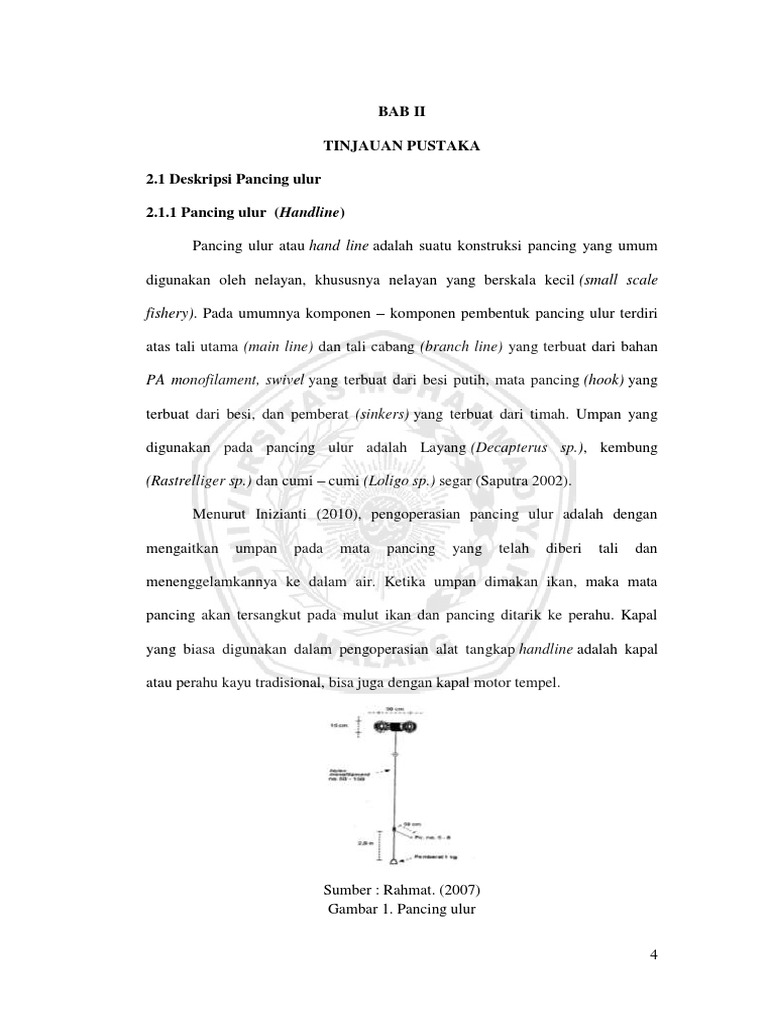 Panduan Pancing Ulur: Deskripsi, Operasi, dan Produktivitas | PDF