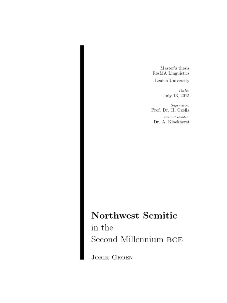Northwest Semitic in The Second Millenni | PDF | Arabic | Babylonia