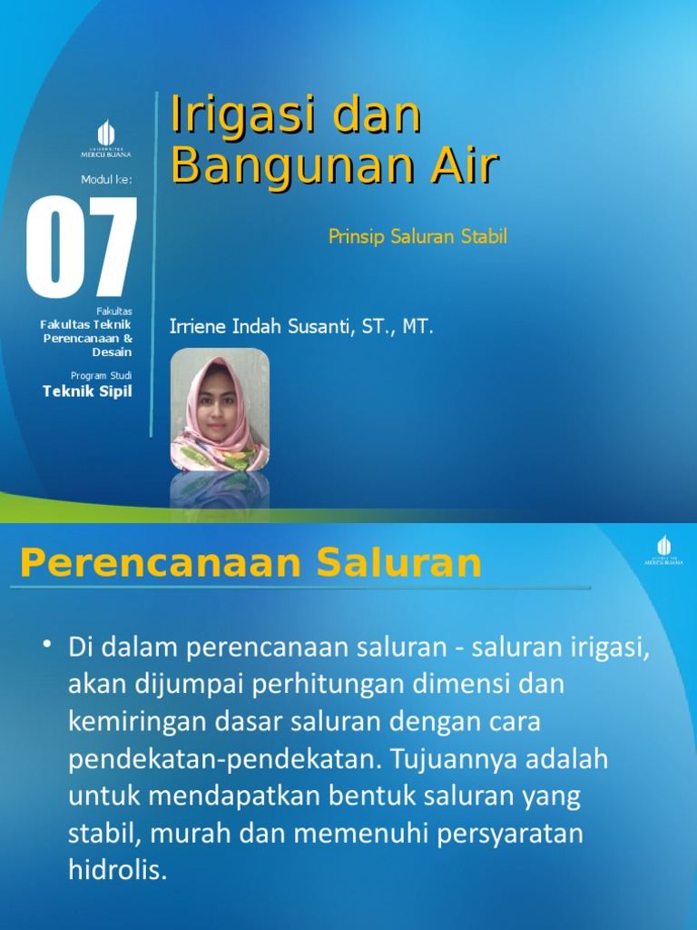 07 Modul PPT Mata Kuliah Perencanaan Jaringan Irigasi Dan Drainase | PDF