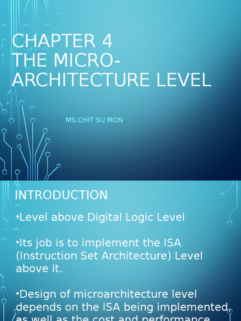The Micro-Architecture Level: Ms - Chit Su Mon | PDF | Central Processing Unit | Subroutine