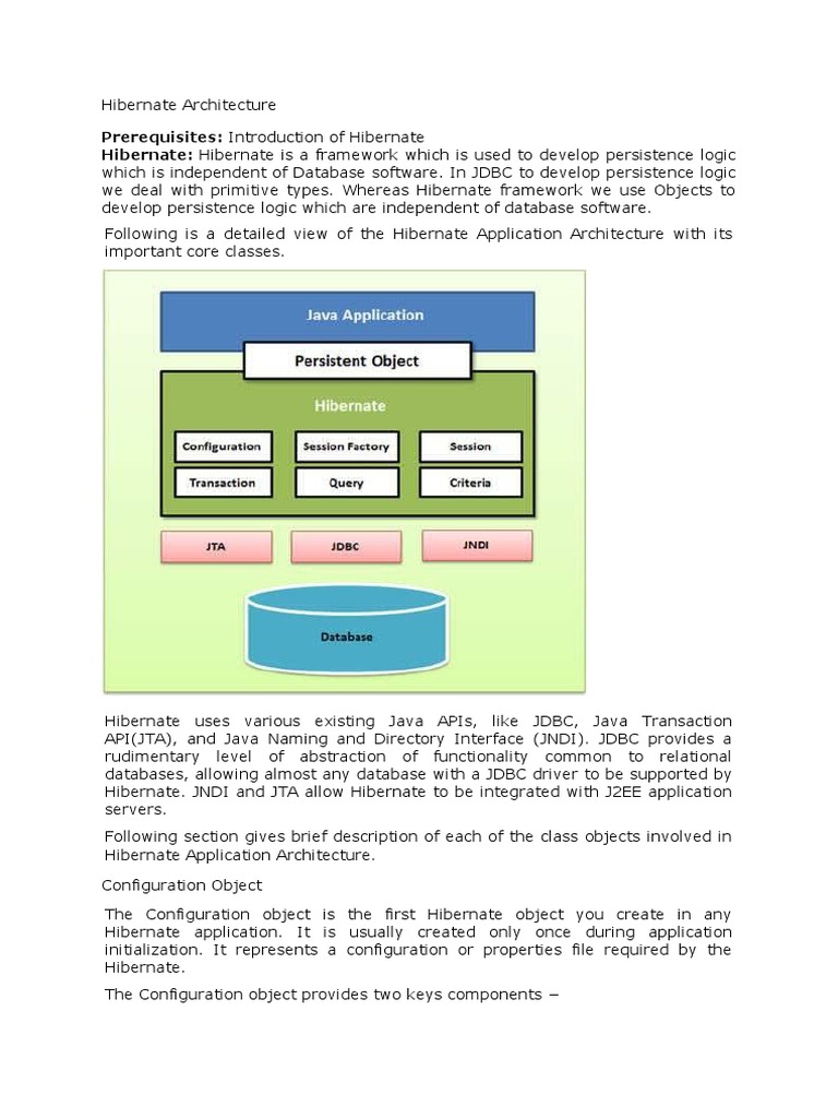 Hibernate Architecture | PDF | Object Relational Mapping | Relational ... Hibernate Architecture | PDF | Object Relational Mapping | Relational ...