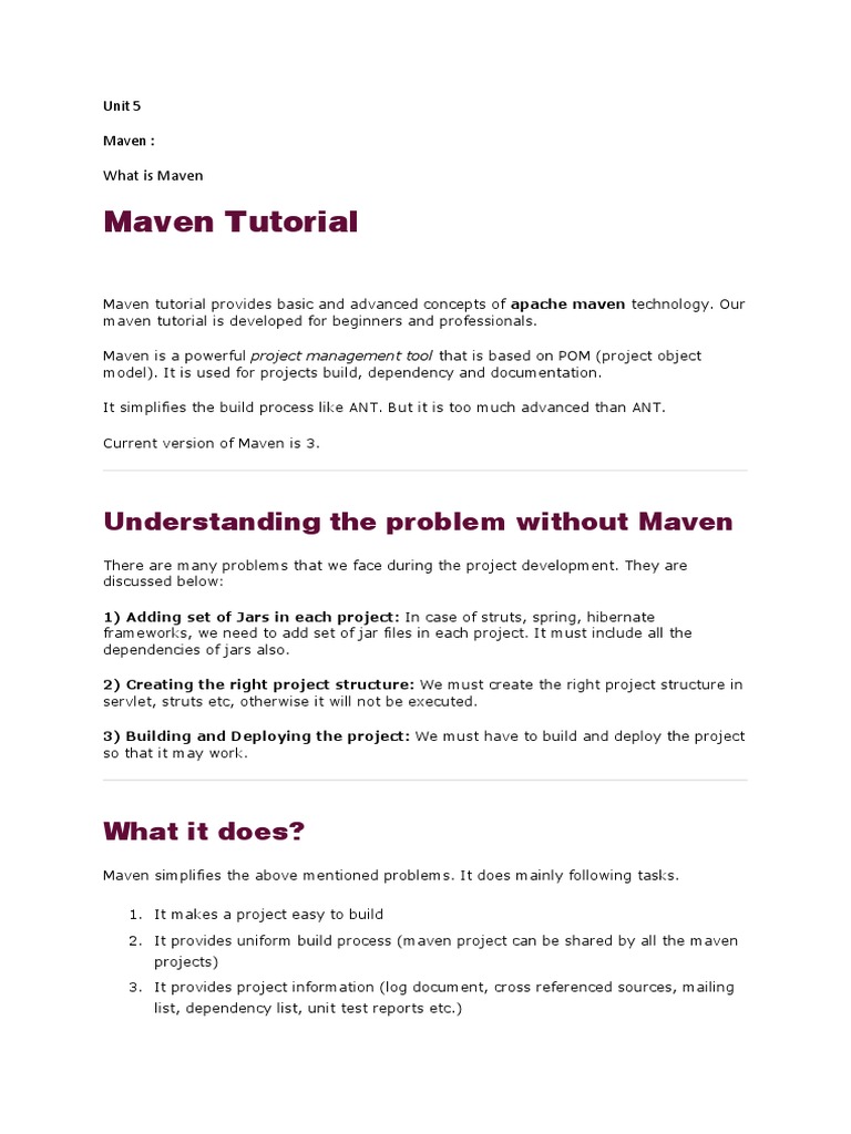 MavenTutorial: What is Maven and How to Use It | PDF | System Software ...