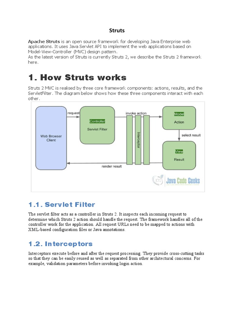 How Struts Works | Download Free PDF | Model–View–Controller | Java Servlet
