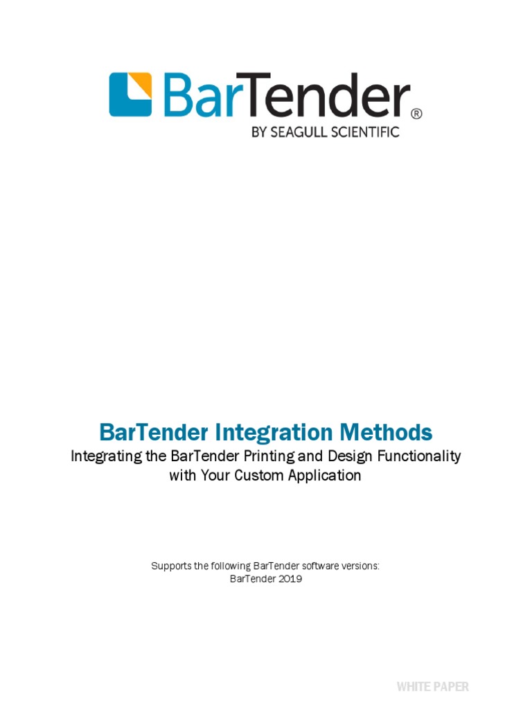 Bartender Integration Methods | PDF | Scripting Language | Visual Basic For Applications