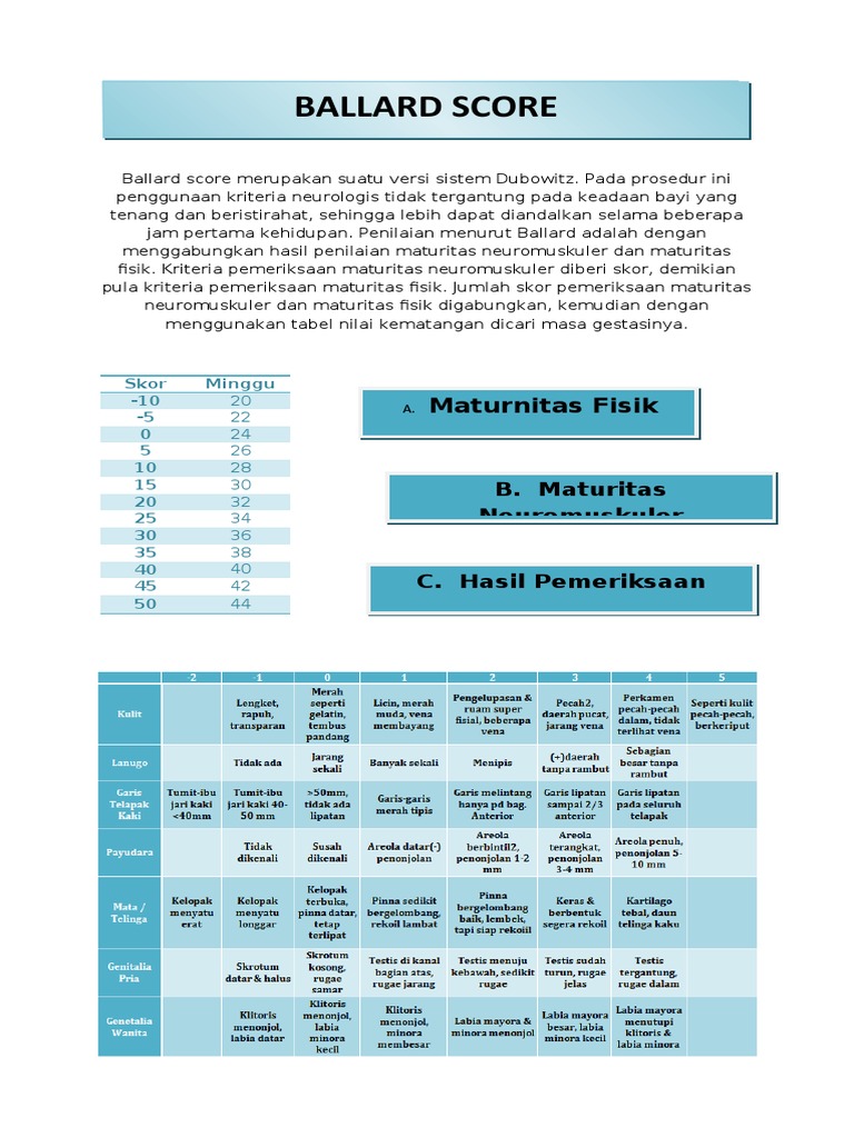 Ballard Score | PDF | Kesehatan Holistik