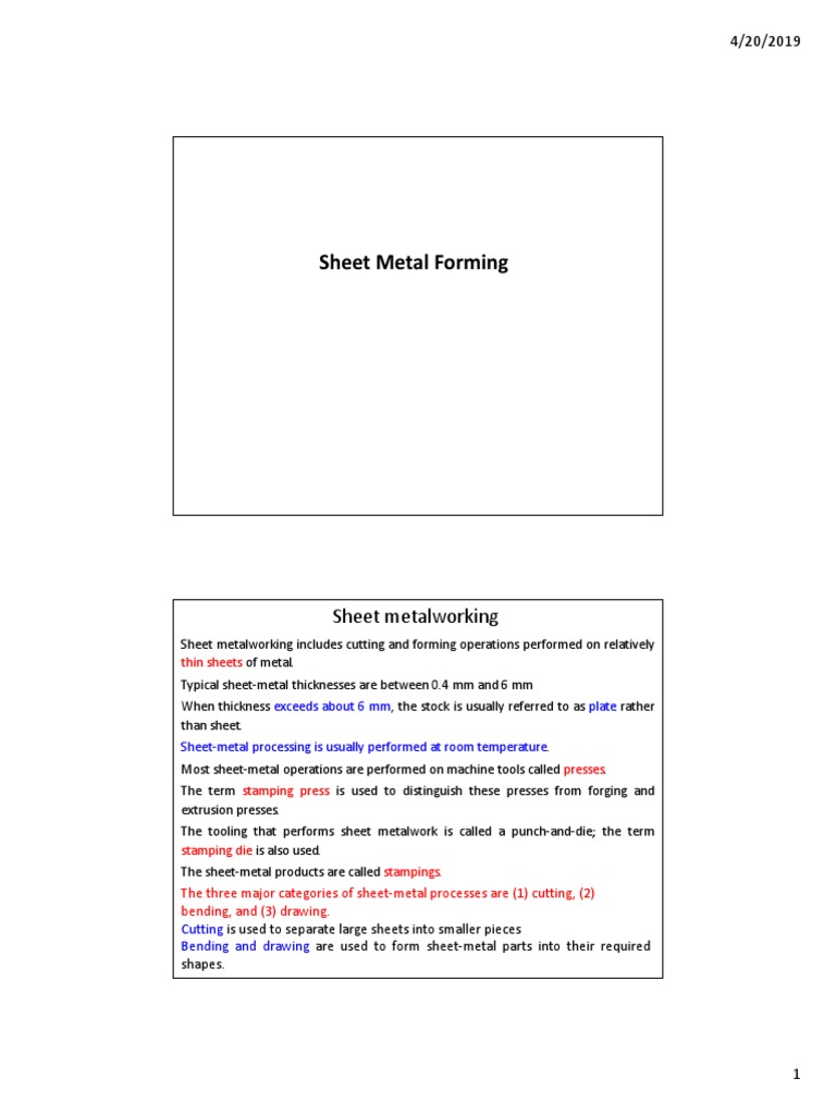 Sheet Metal Forming PDF | PDF | Sheet Metal | Solid Mechanics