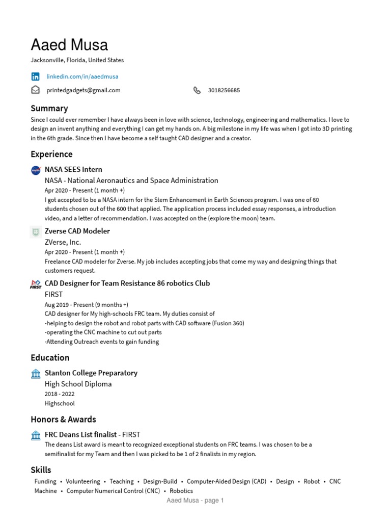 Resume Aaed Musa | PDF