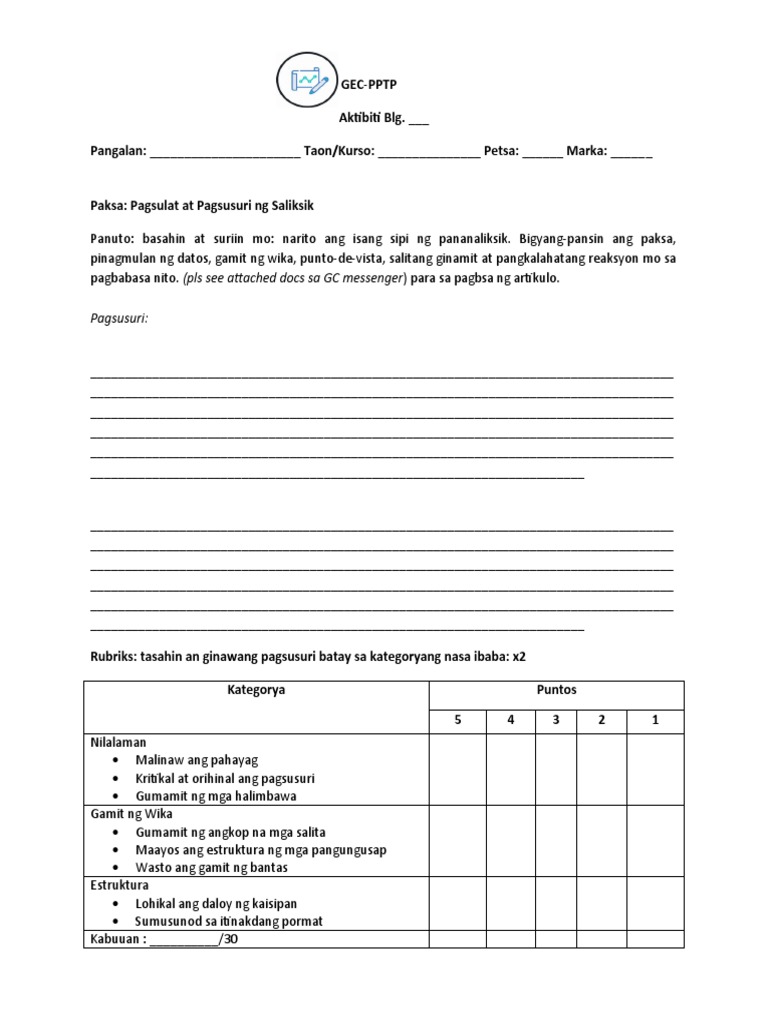 Aktibiti 5thweek | PDF