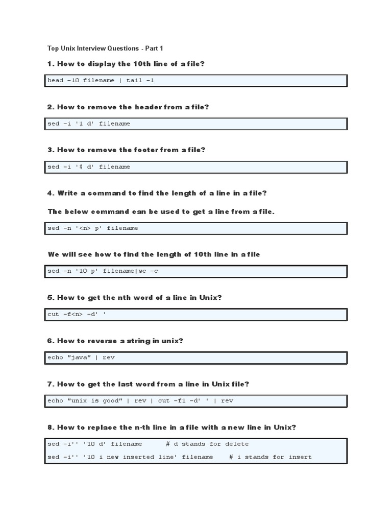 Top Unix Interview Questions - Part 1 | PDF | Filename | Operating System