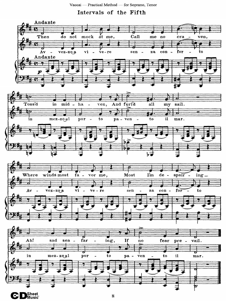 Vocal Exercises - Vaccai PDF | PDF